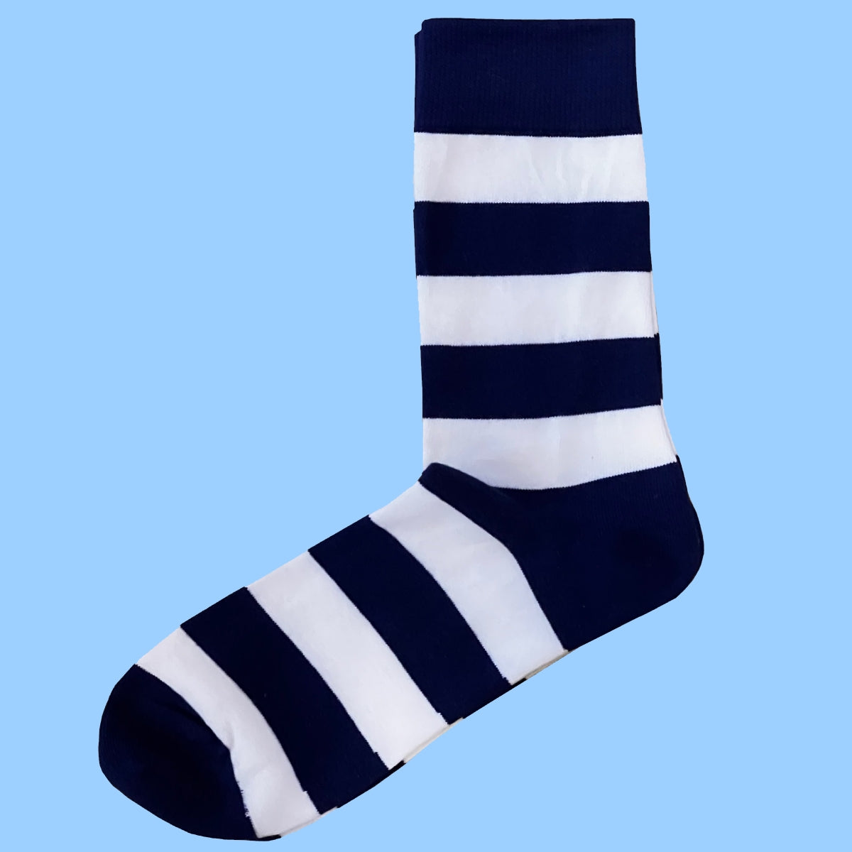 Osgood Hooped Stripe Socks | Navy and White | Bassin and Brown – Bassin ...
