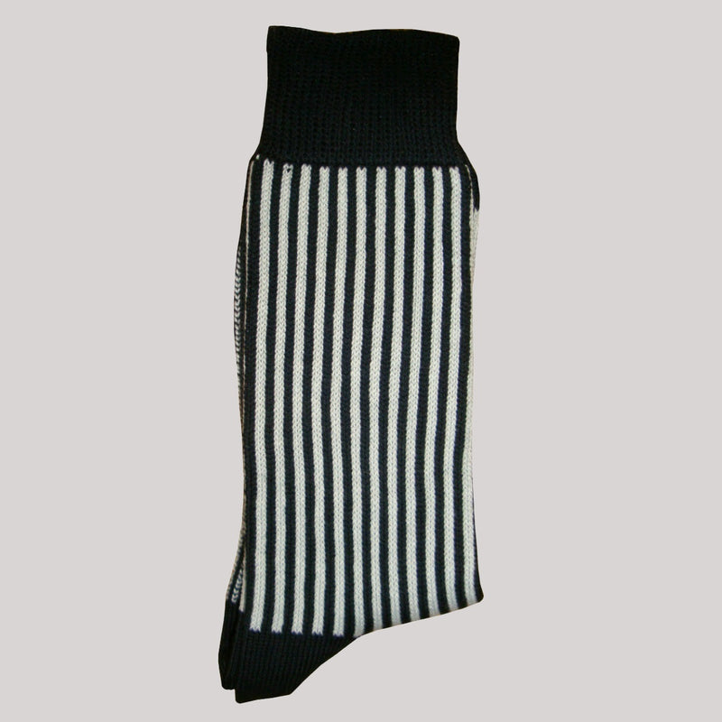 Buy|blackandwhite|verticalstripesocks |englandmade|shop|bassinandbrown ...