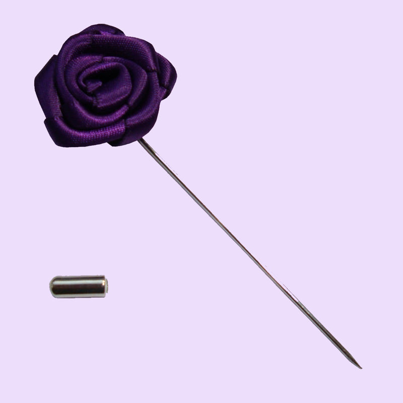 buy | rose | lapel pin | satin | purple | shop | Bassin and Brown ...
