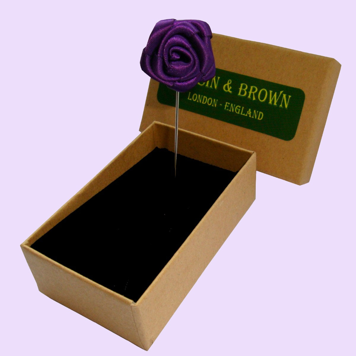 buy | rose | lapel pin | satin | purple | shop | Bassin and Brown ...
