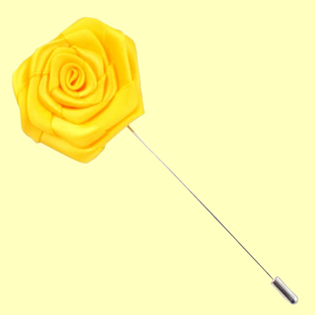 Yellow Rose | Jacket Lapel Pin | Fabric | Floral | Bassin and Brown ...