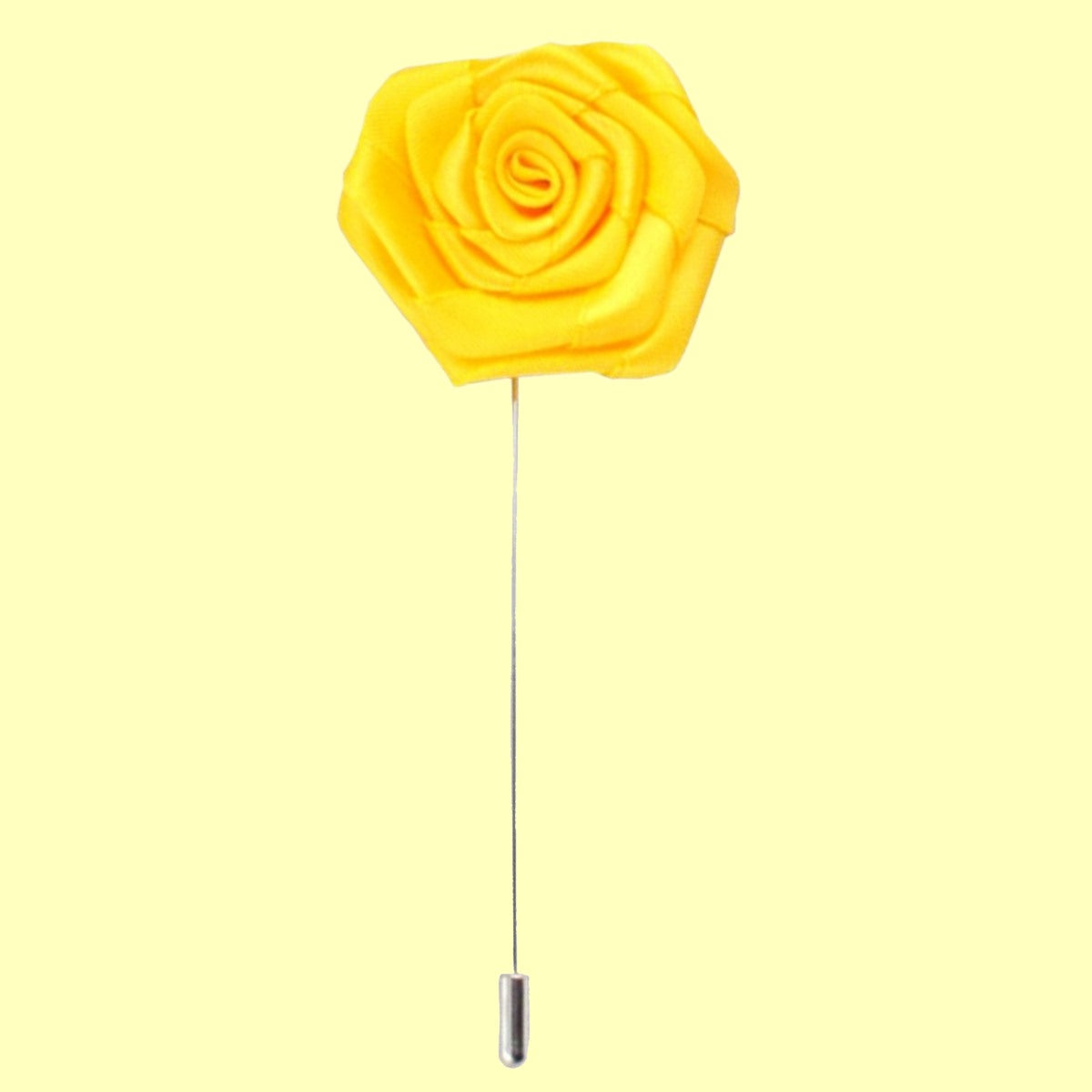 Yellow Rose | Jacket Lapel Pin | Fabric | Floral | Bassin and Brown ...