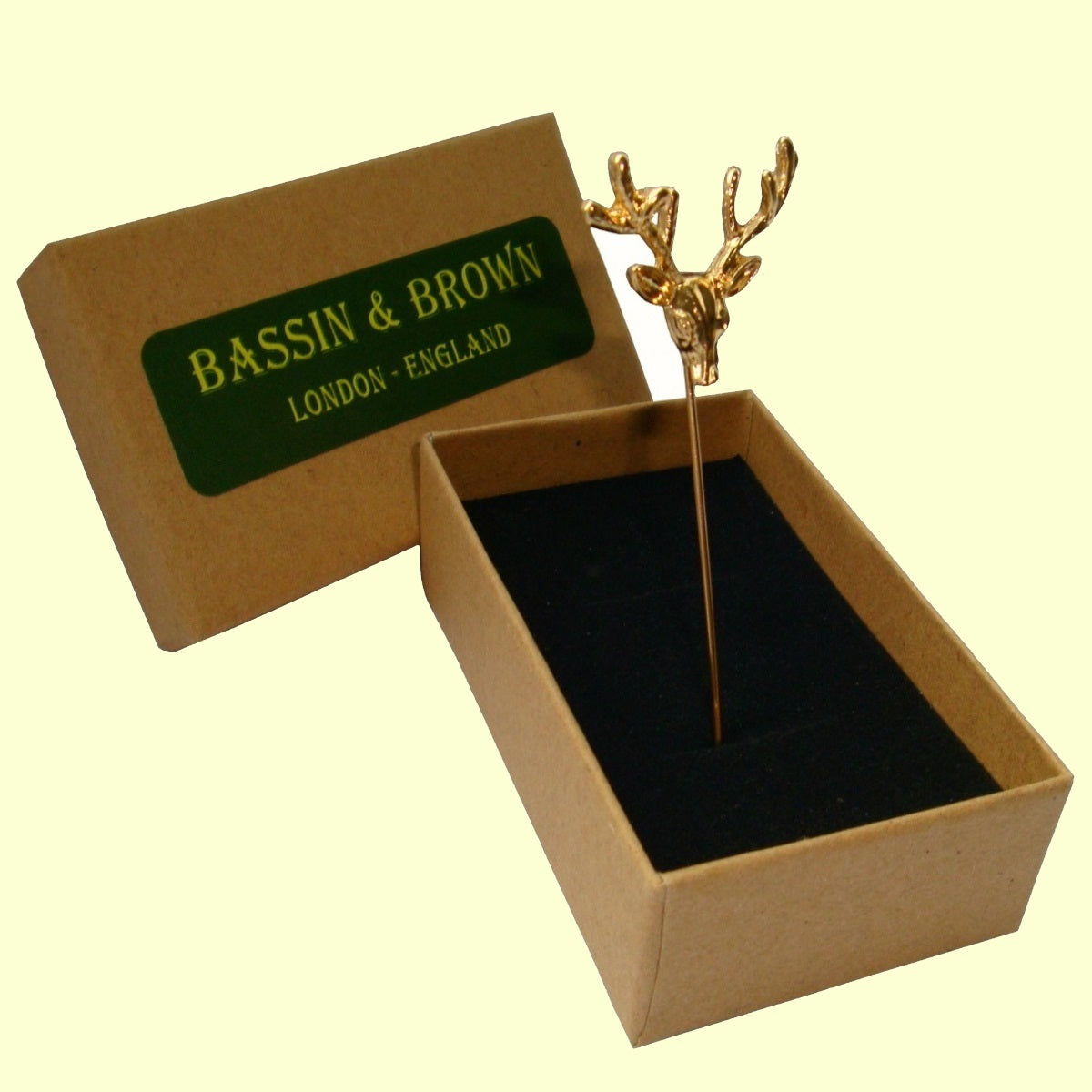 Stag|Vintage/Gold/Jacket/Lapel Pin|Bassin and Brown – Bassin And Brown