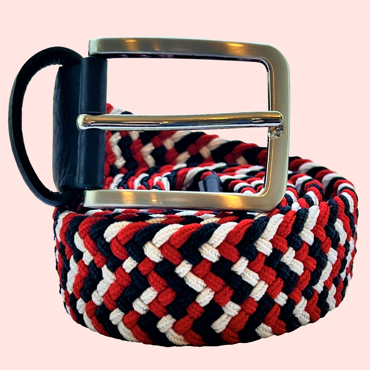 Calstock Triple Stripe Elasticated Woven Belt - Bassin and Brown ...