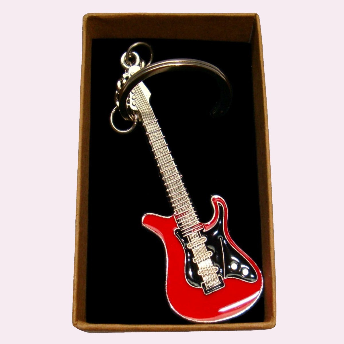 Buy|Guitar|Keyring|White|Red|Silver|Metal|Shop|Bassin and Brown ...