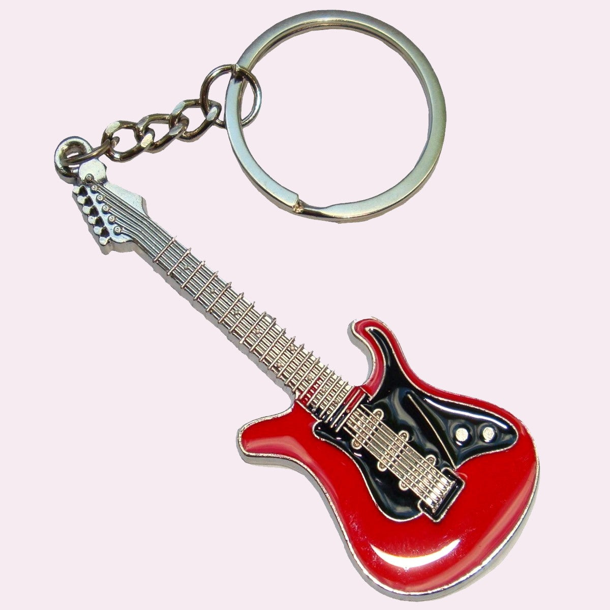 Buy|Guitar|Keyring|White|Red|Silver|Metal|Shop|Bassin and Brown ...
