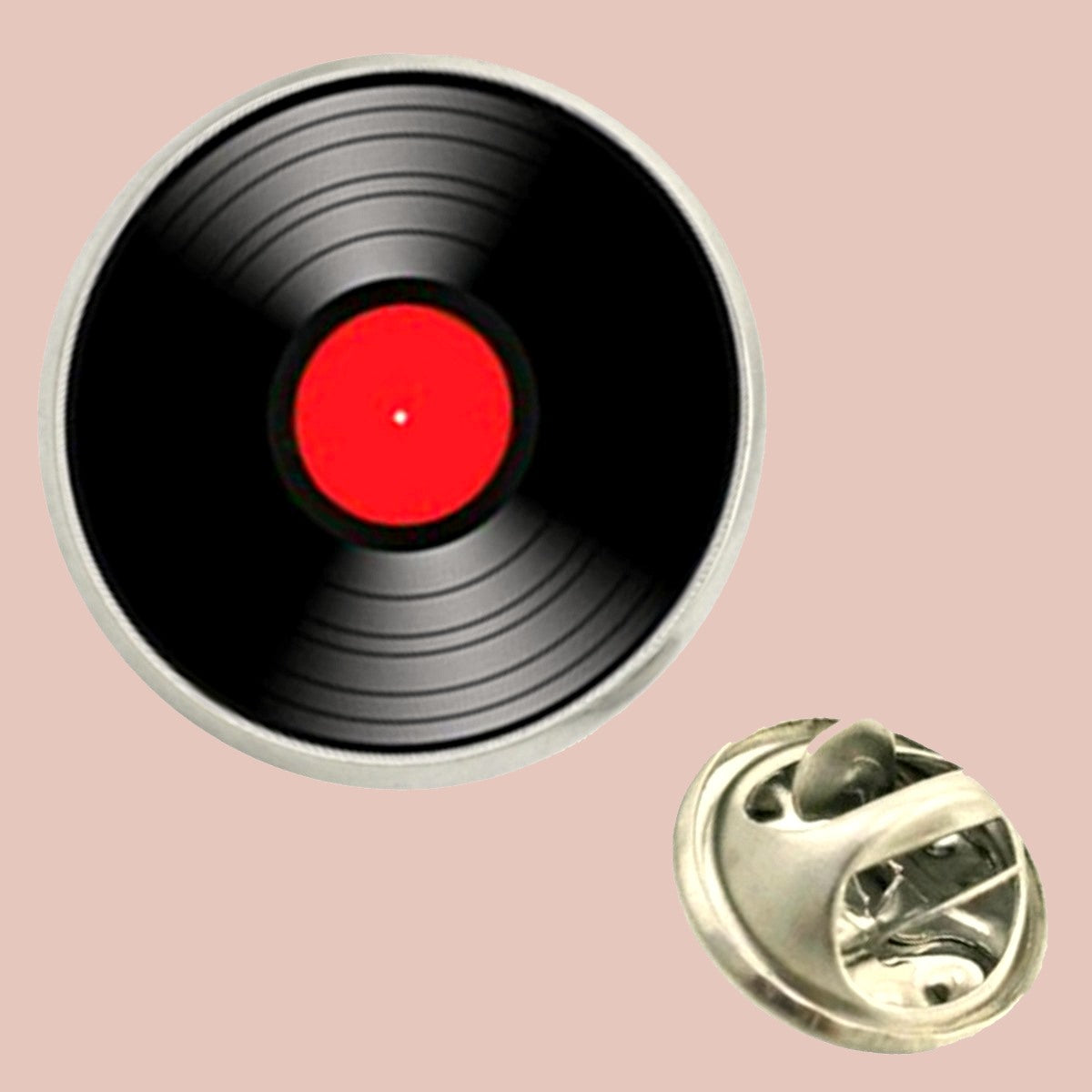 buy | vinyl | disc | lapel pin | black | red | shop | Bassin and Brown ...